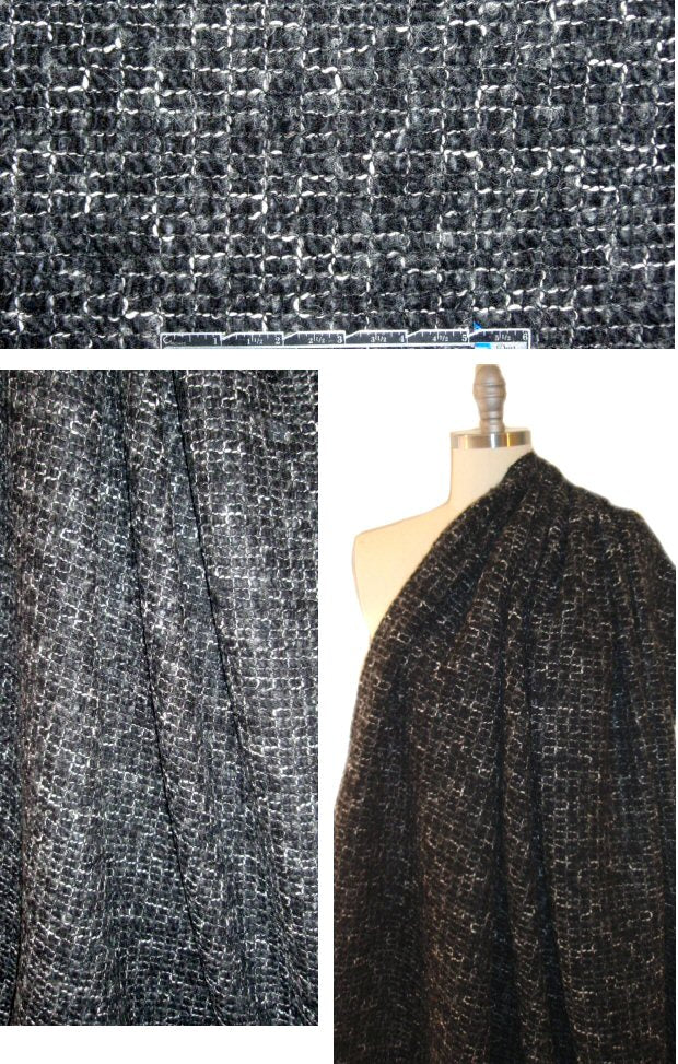 The0ry windowpane weave winter coating - black/gray – EOS Fabrics