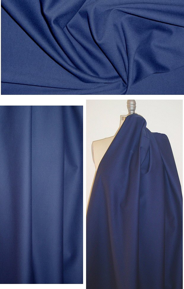 Italian stretch cotton micro-pique' - navy – EOS Fabrics