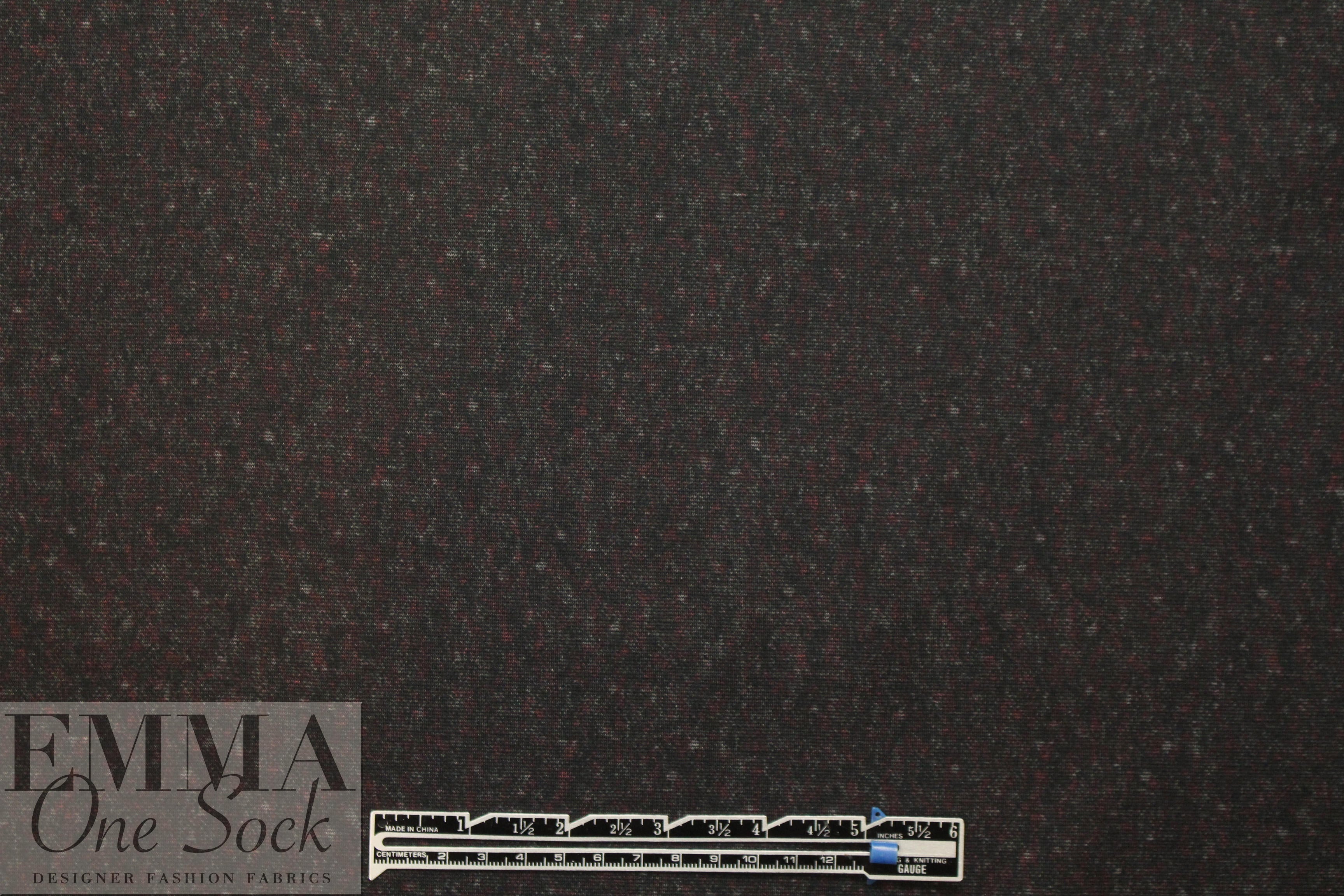 NY designer speckled print ponte - red/gray/black – EOS Fabrics