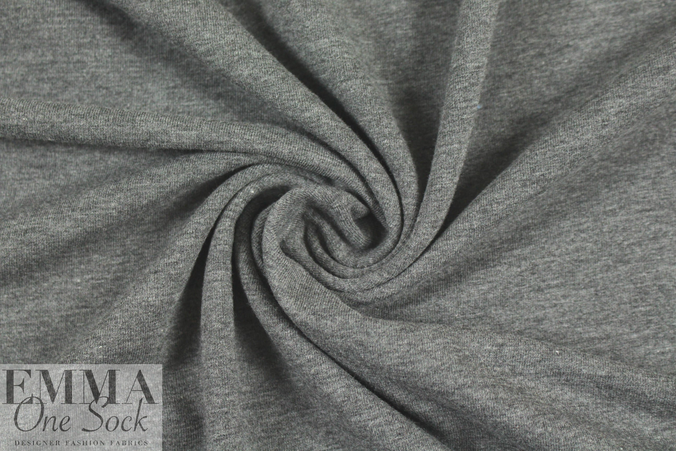 Dutch 240 gms cotton/lycra knit - charcoal heather 1.5 yds – EOS Fabrics